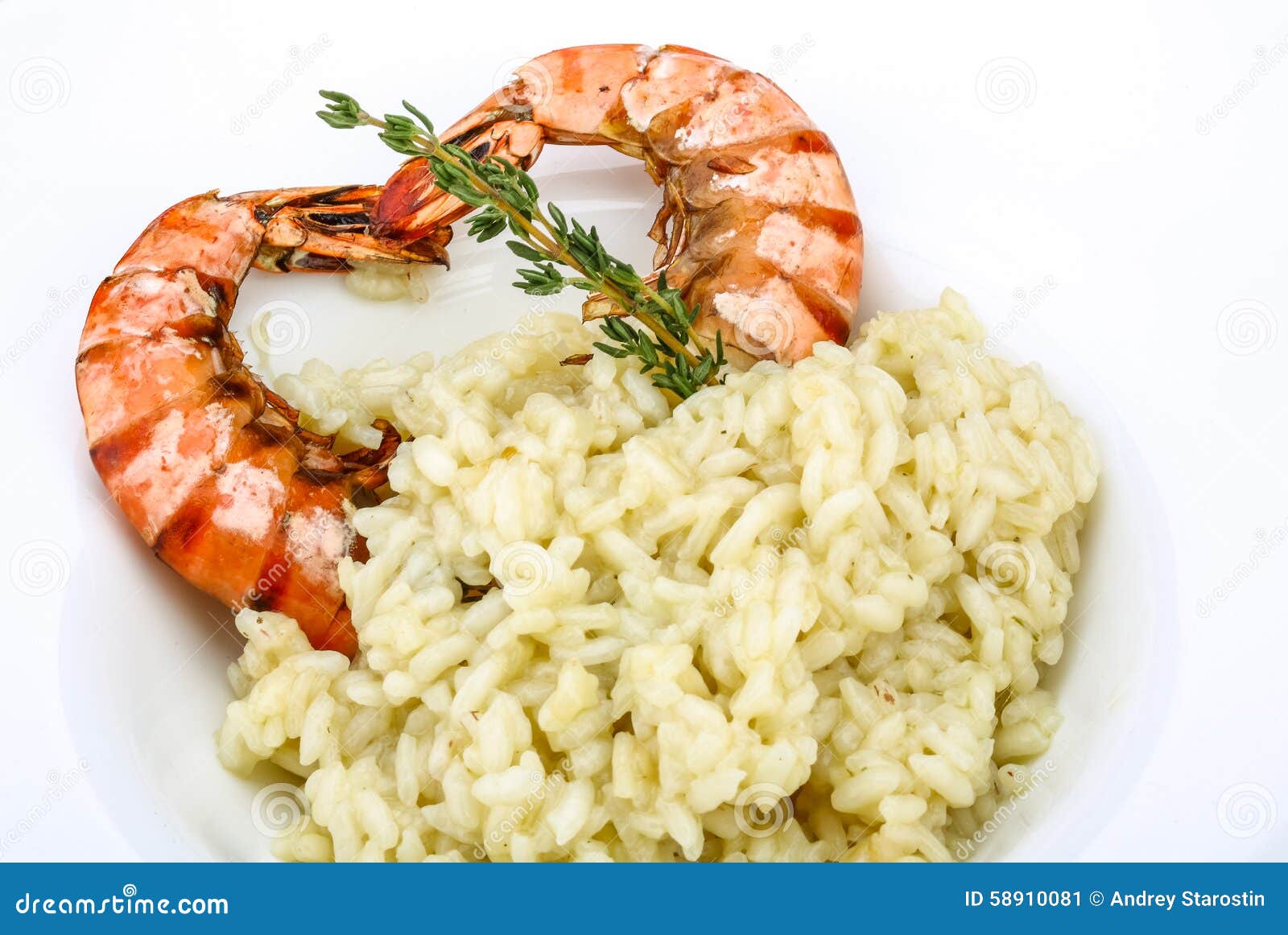 Risotto with prawn stock image. Image of mediterranean - 58910081