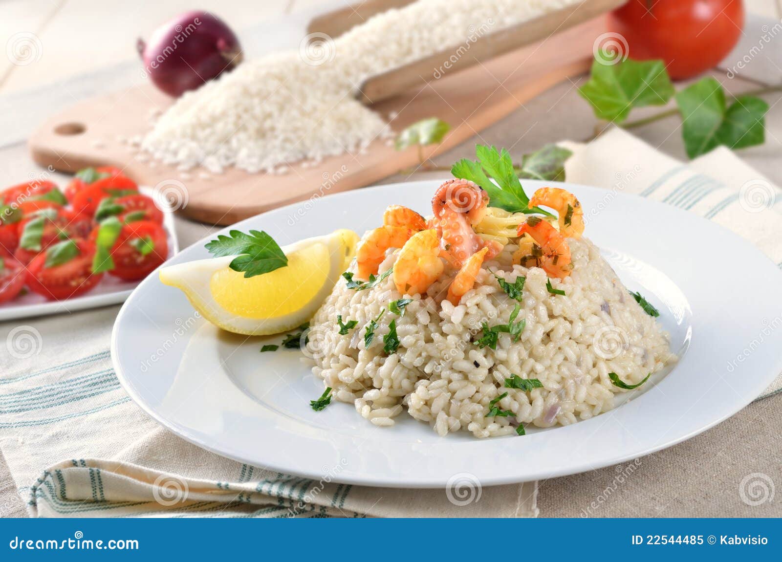 Risotto with seafood stock image. Image of rice, delicious - 22544485