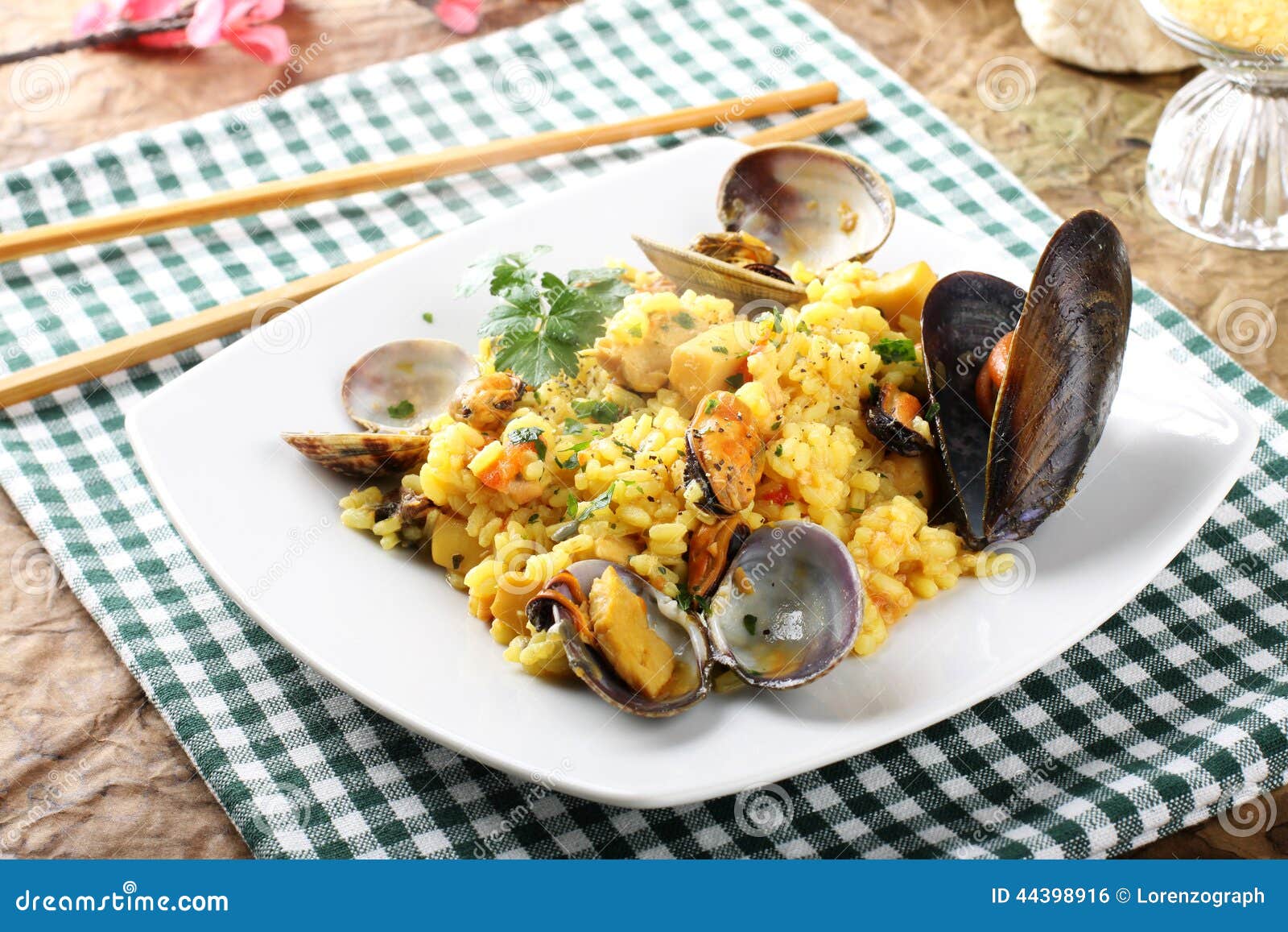 Risotto with seafood stock photo. Image of healthy, parsley - 44398916
