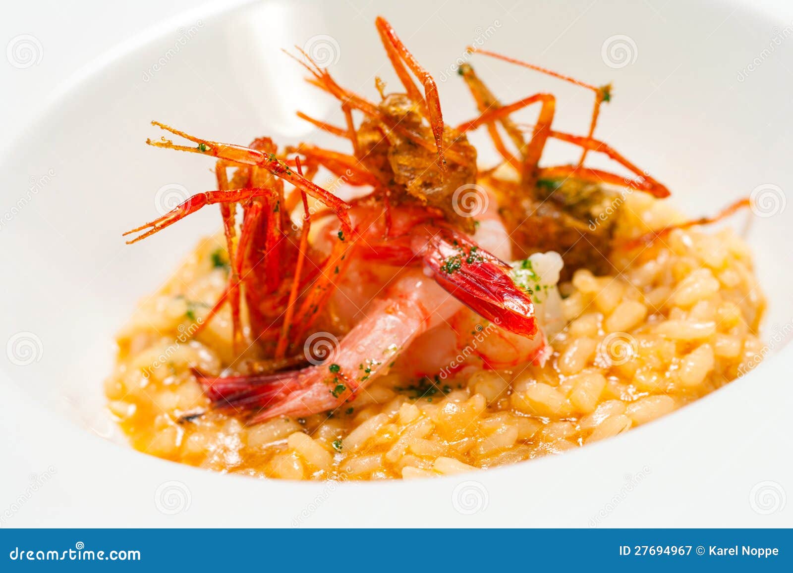 Risotto Seafood Rice with Prawns. Stock Image - Image of parmesan ...