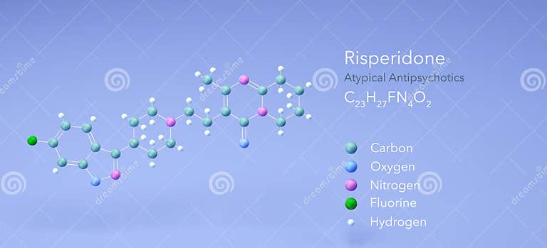 Risperidone Molecule, Molecular Structures, Atypical Antipsychotics, 3d ...