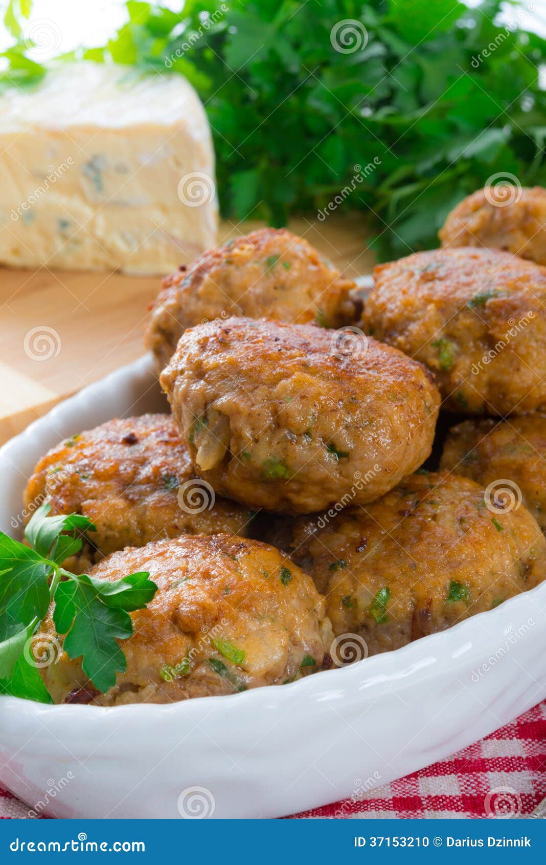 Rissole with Mould Cheese and Parsley Stock Photo - Image of healthy ...