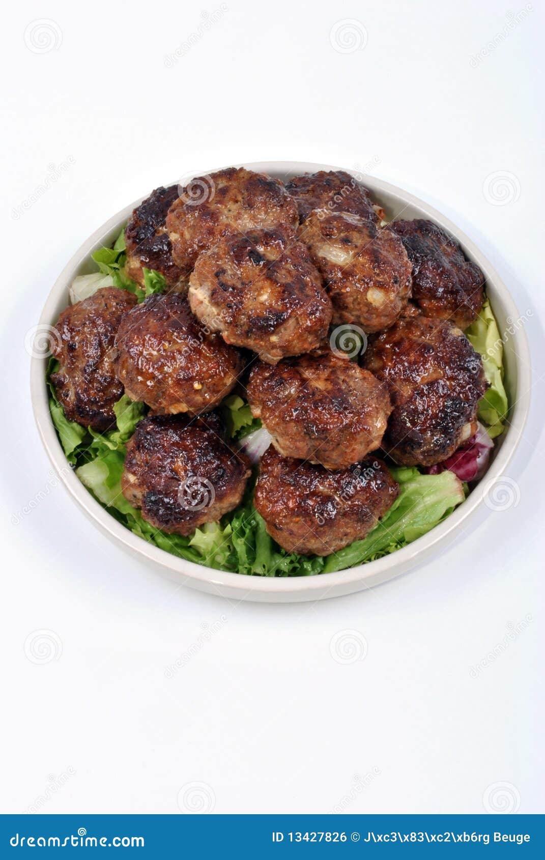 Rissole with Salad on a Plate Stock Photo - Image of organic, culinary ...