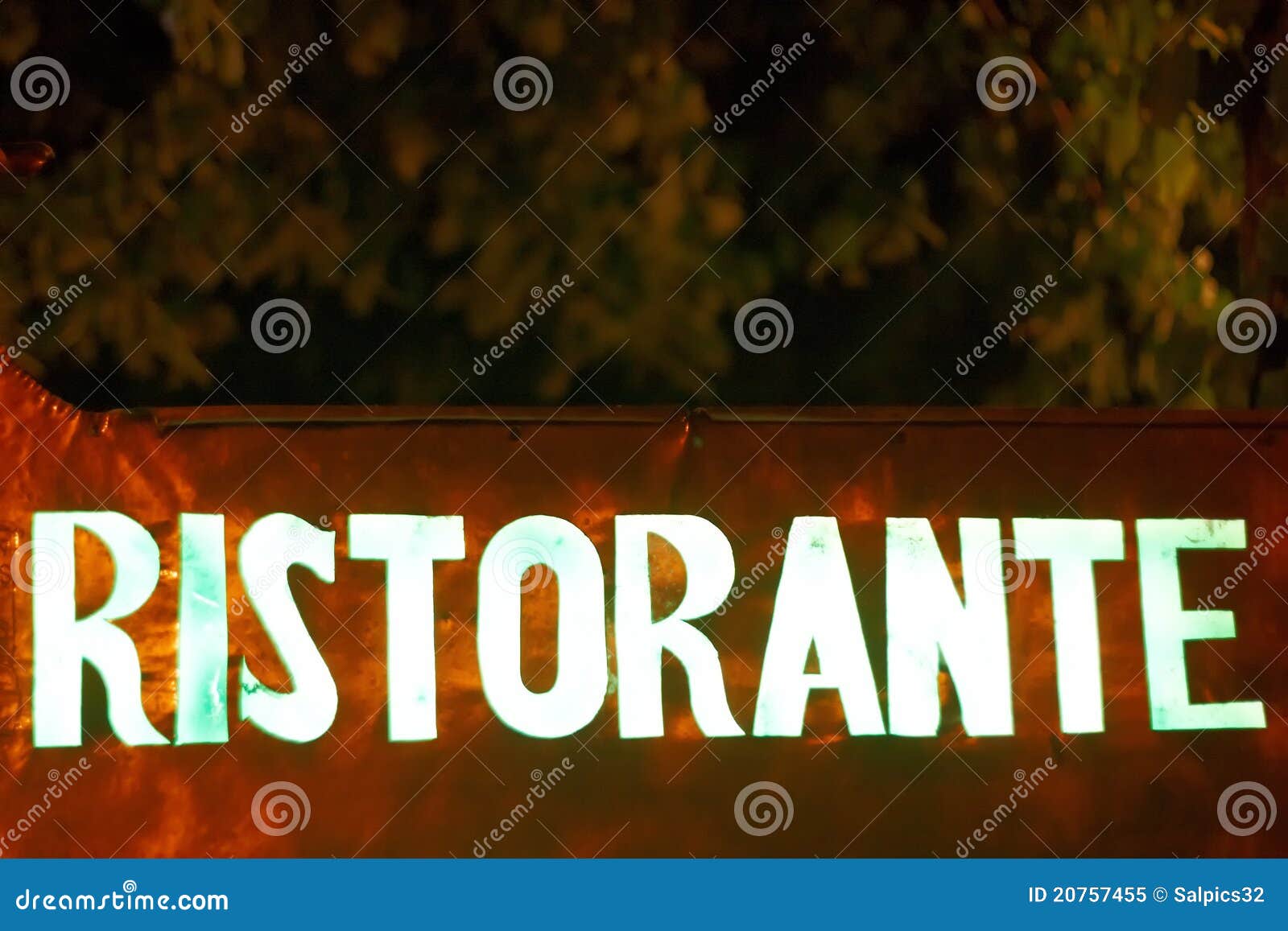 A ristorante sign on metal stock image. Image of sign - 20757455