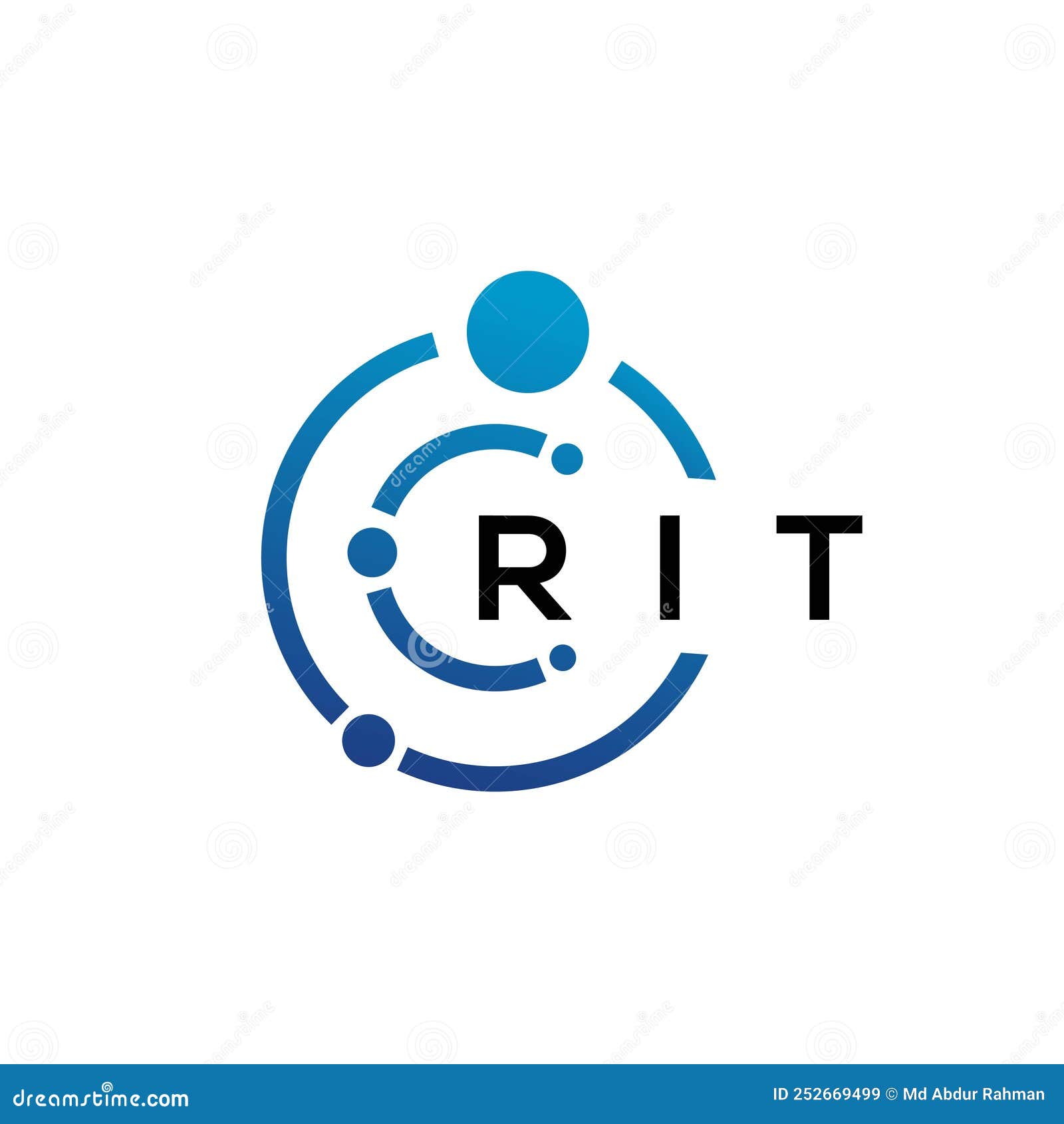 RIT Letter Technology Logo Design On White Background. RIT Creative ...