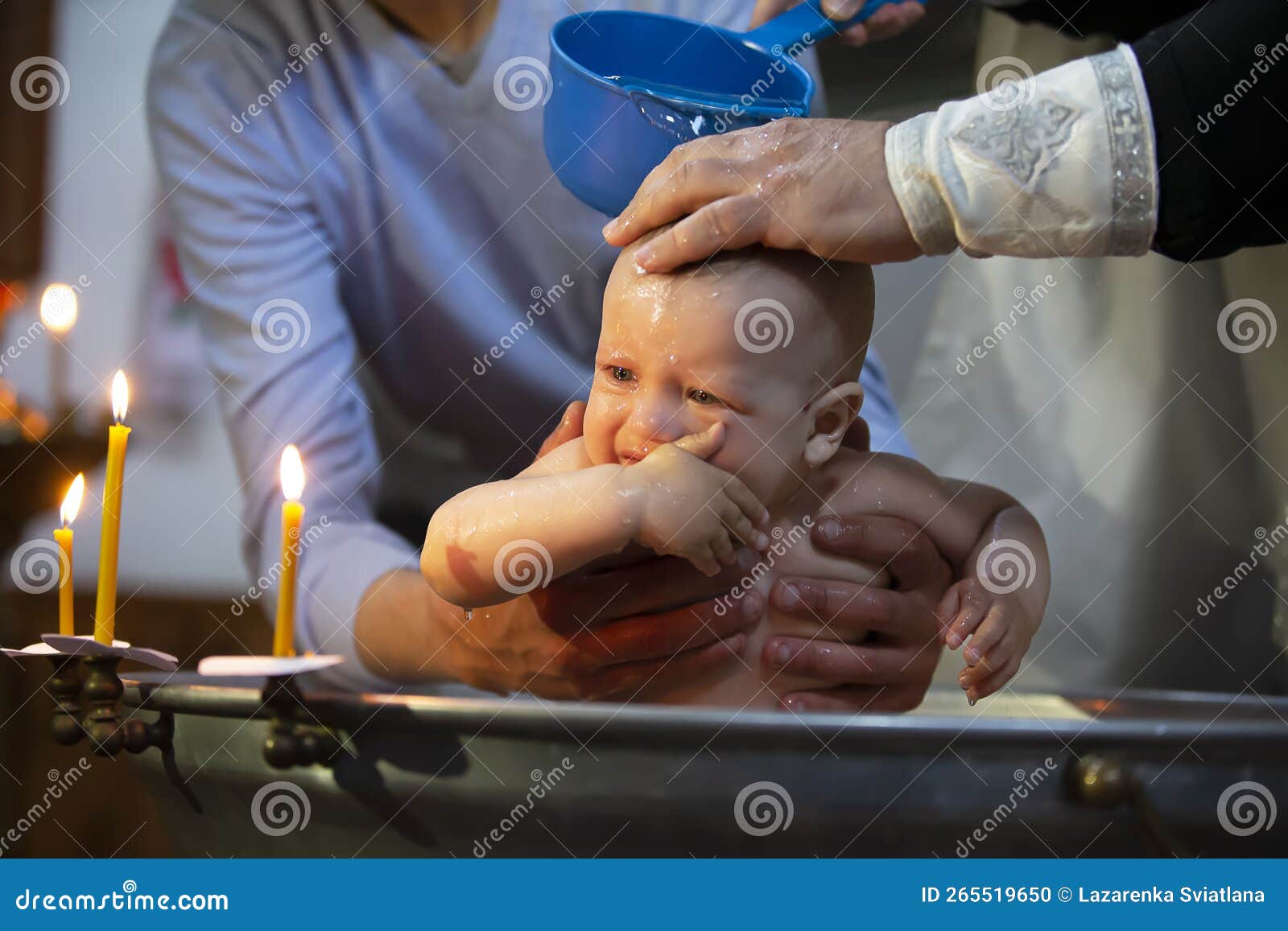 Orthodox Baptism of an Infant Stock Photo - Image of love, church ...