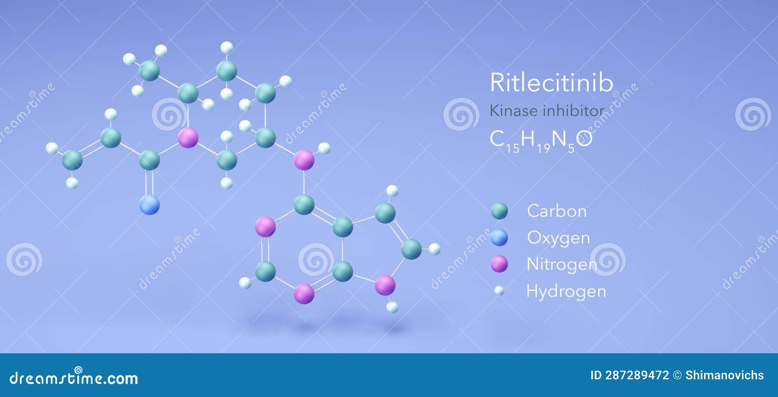 Ritlecitinib Molecule, Molecular Structures, Kinase Inhibitor, 3d Model ...
