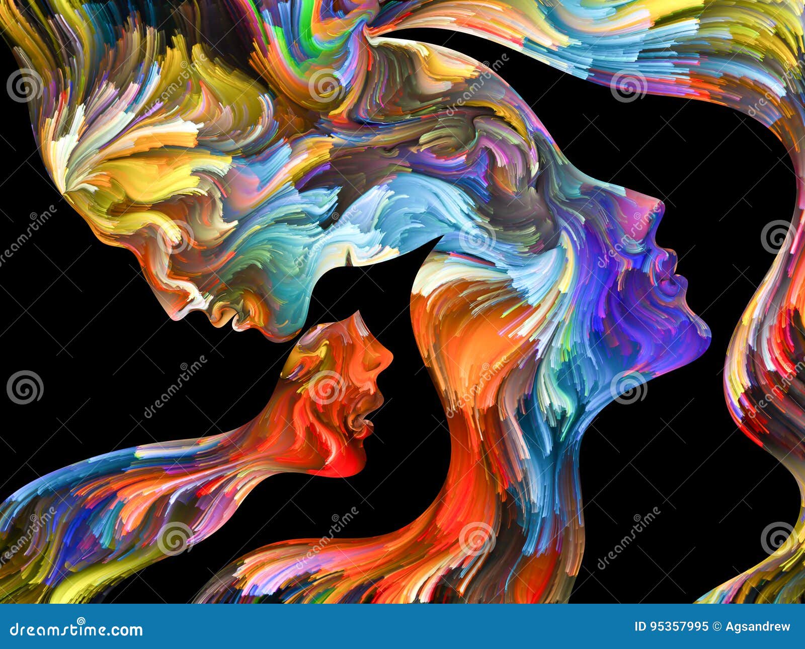 Ritratto astratto immagine stock. Immagine di dinamismo - 95357995
