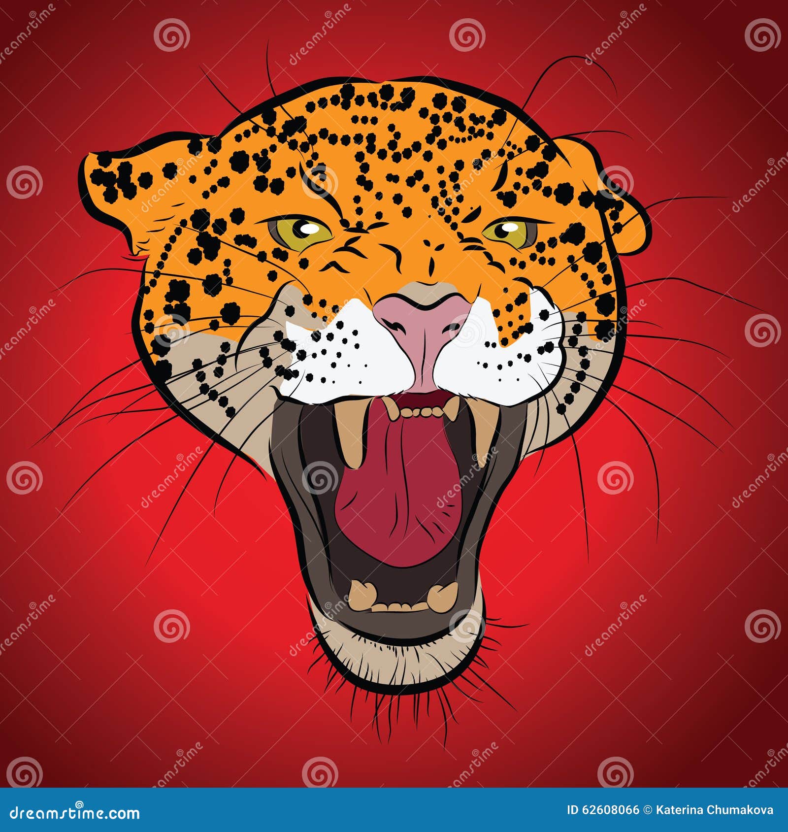 Ritratto Del Giaguaro Di Vettore Illustrazione Vettoriale ...