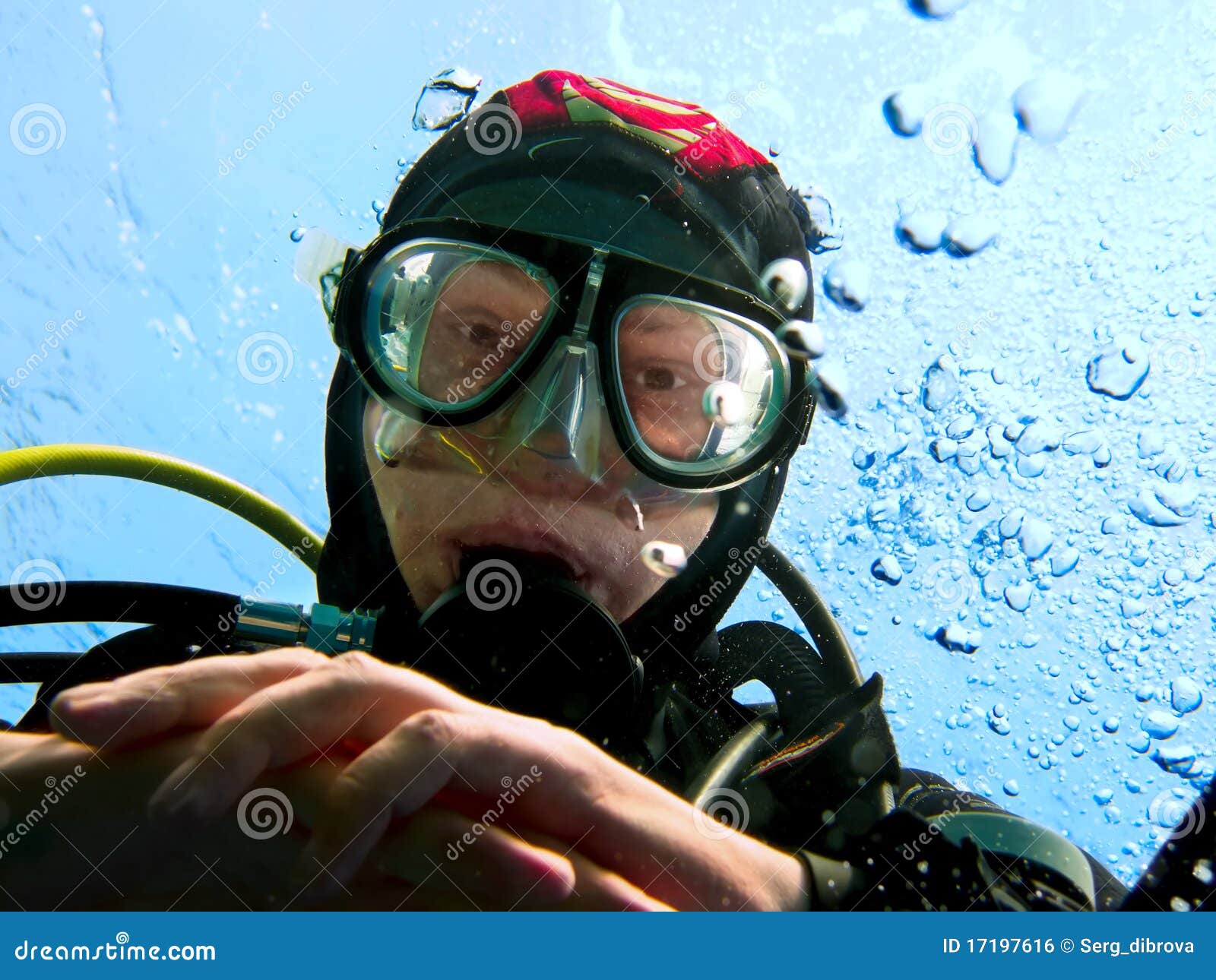 Ritratto Dell'operatore Subacqueo Di Scuba Fotografia Stock - Immagine ...