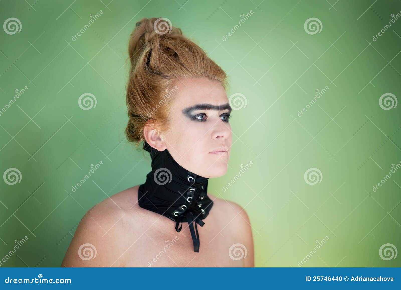 Ritratto Della Donna Con Il Collare Fotografia Stock - Immagine di ...