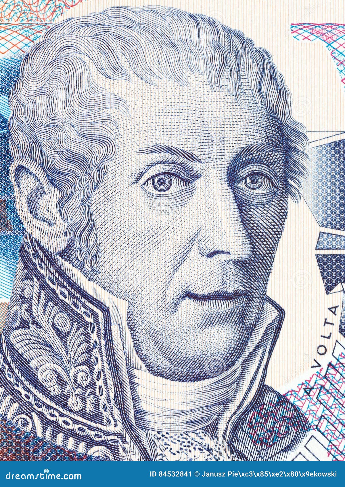Ritratto Di Alessandro Volta Da Soldi Italiani Immagine Stock ...