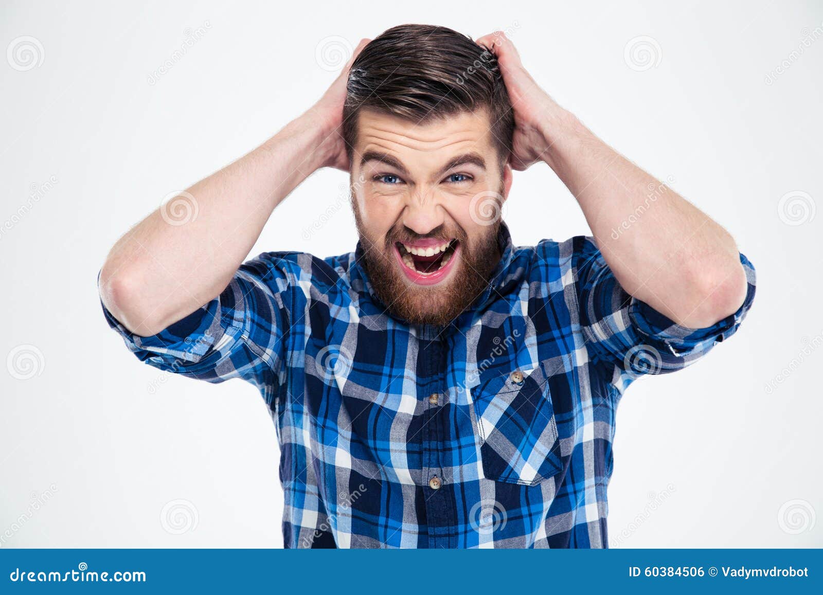 Ritratto Di Un Gridare Pazzo Dell'uomo Fotografia Stock - Immagine di ...