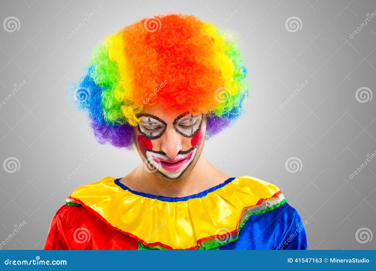 Ritratto Di Un Pagliaccio Triste Immagine Stock - Immagine di partito ...