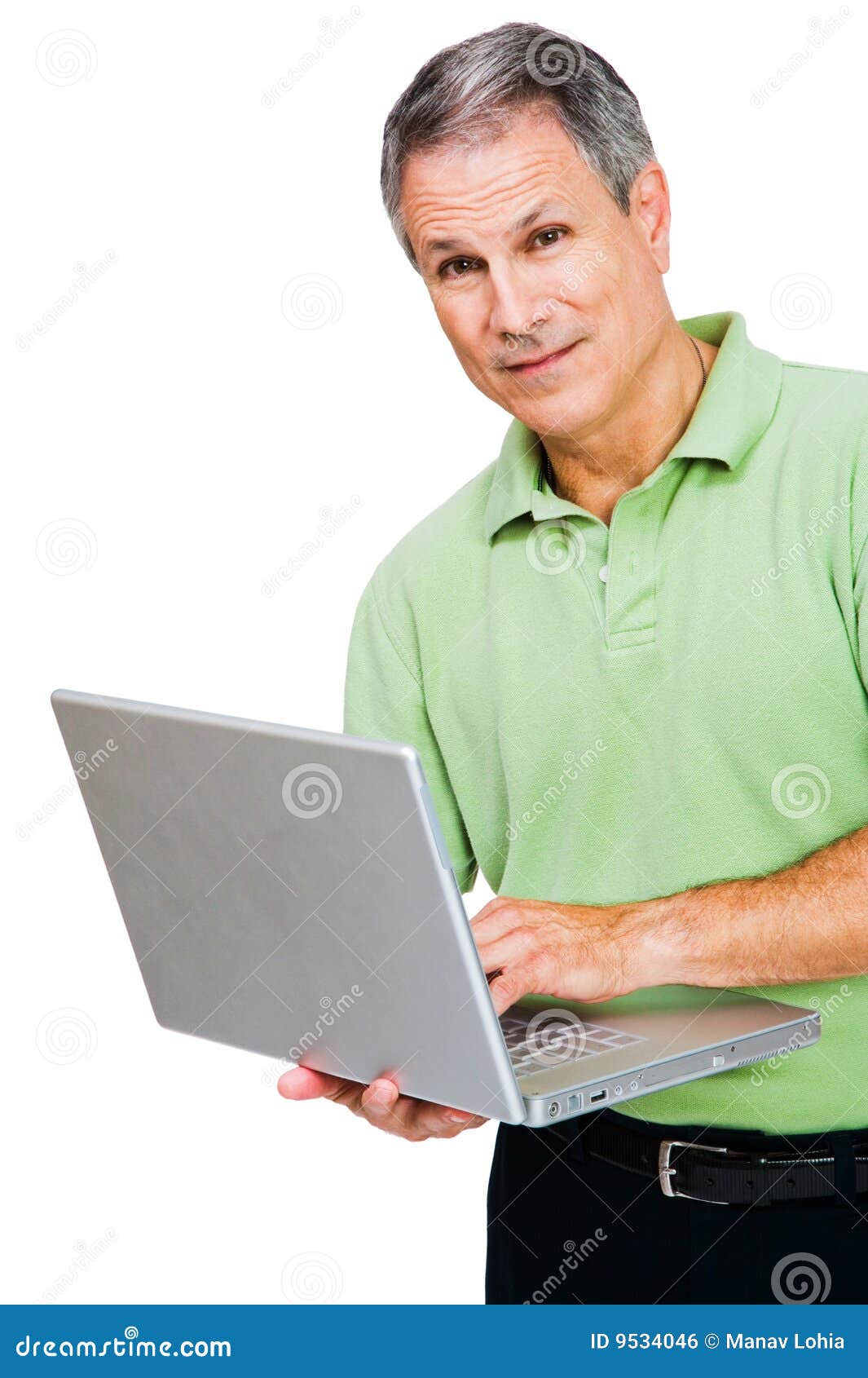 Ritratto Di Un Uomo Che Lavora Al Computer Portatile Fotografia Stock ...