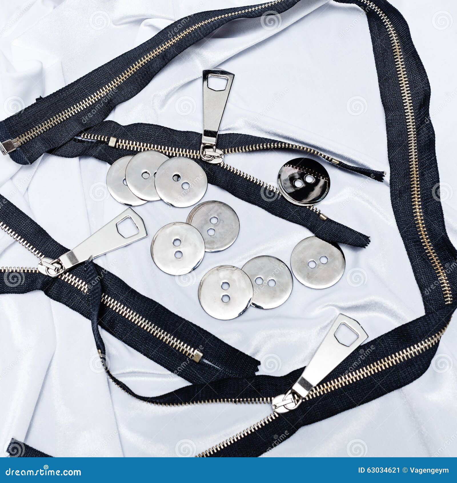 Ritssluiting, Knopen, Het Naaien, Ambachten Stock Afbeelding - Image of ...