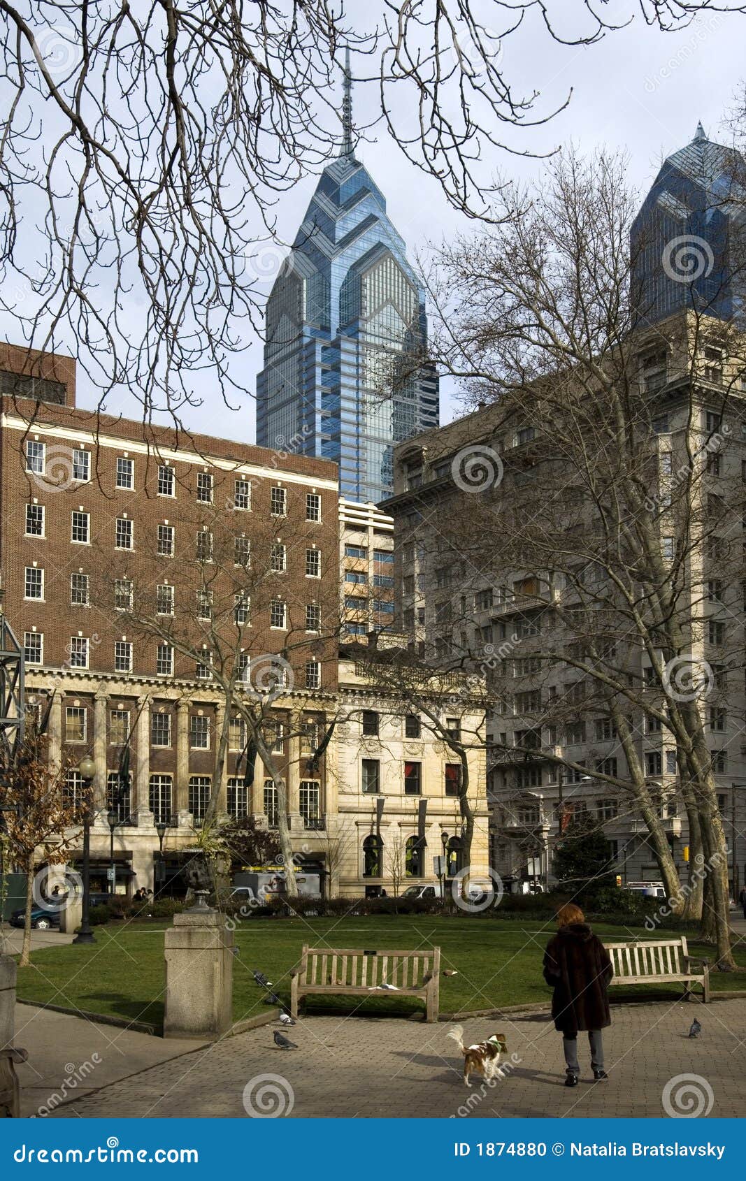 Rittenhouse square editorial image. Image of bench, highrises - 1874880