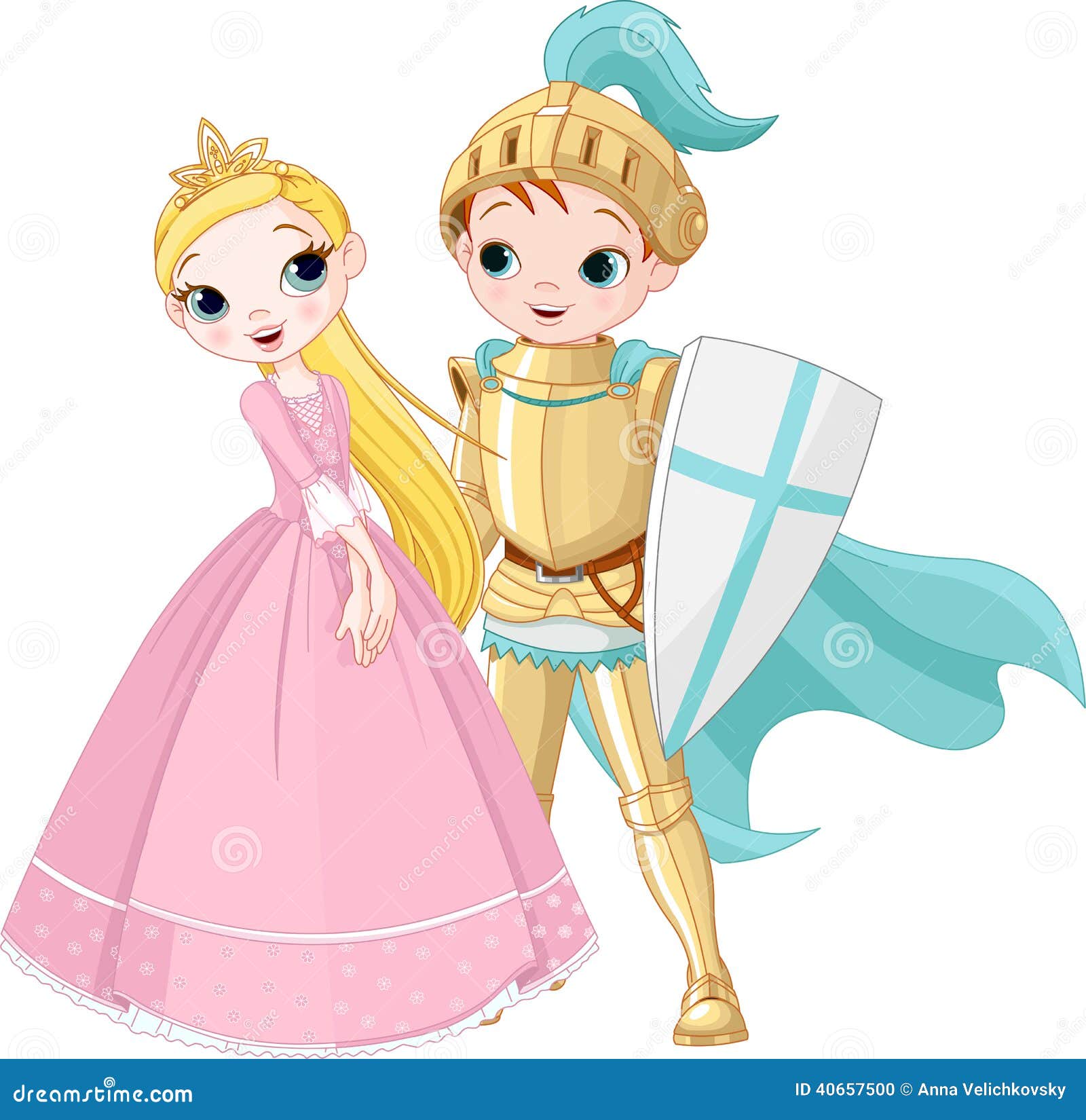 Ritter und Prinzessin vektor abbildung. Illustration von abgabe - 40657500