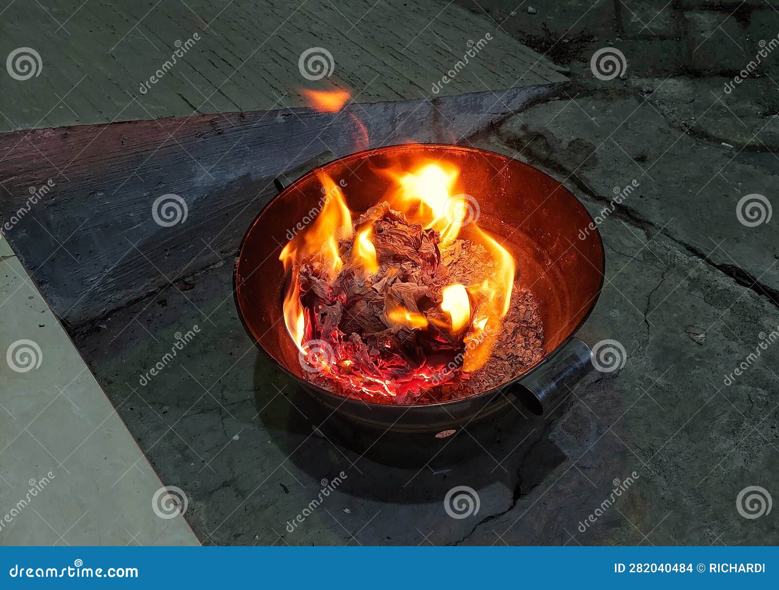 The Ritual of Burning Prayer Paper Stock Photo - Image of prayer ...