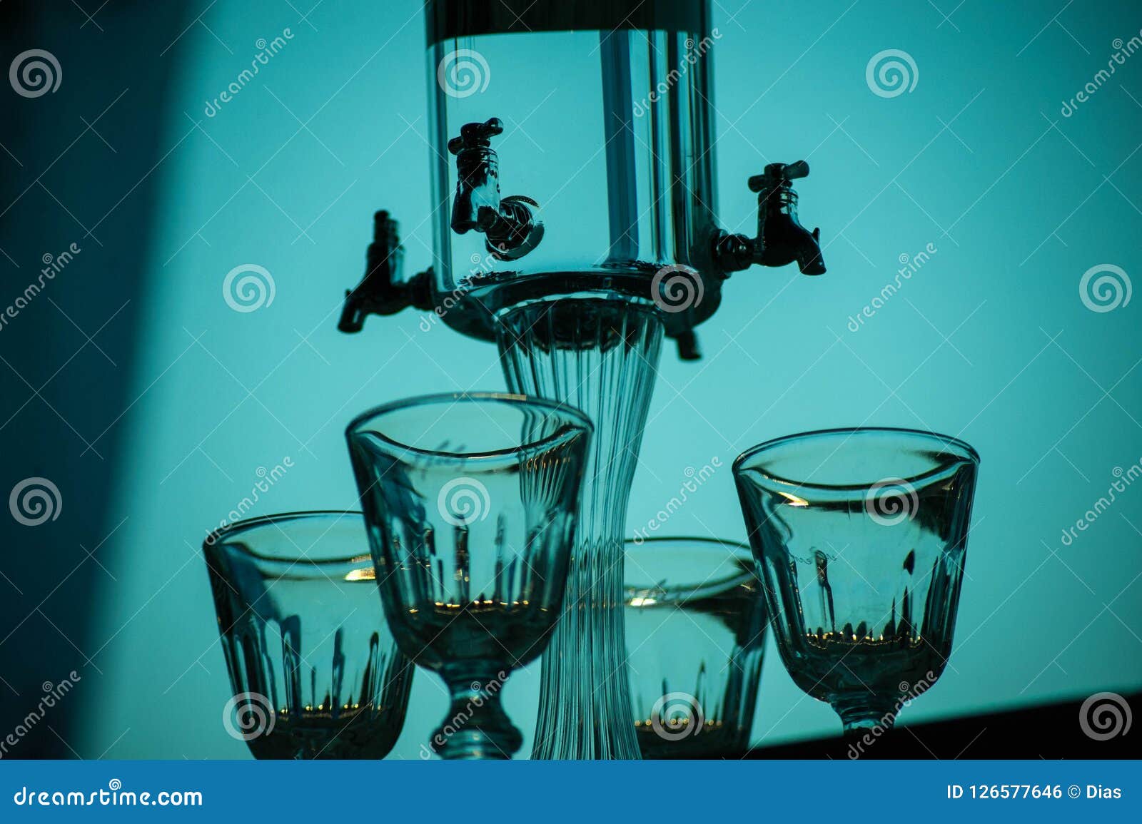 Ritual of Glass of Absinthe and Dripping Fountain Stock Photo - Image ...