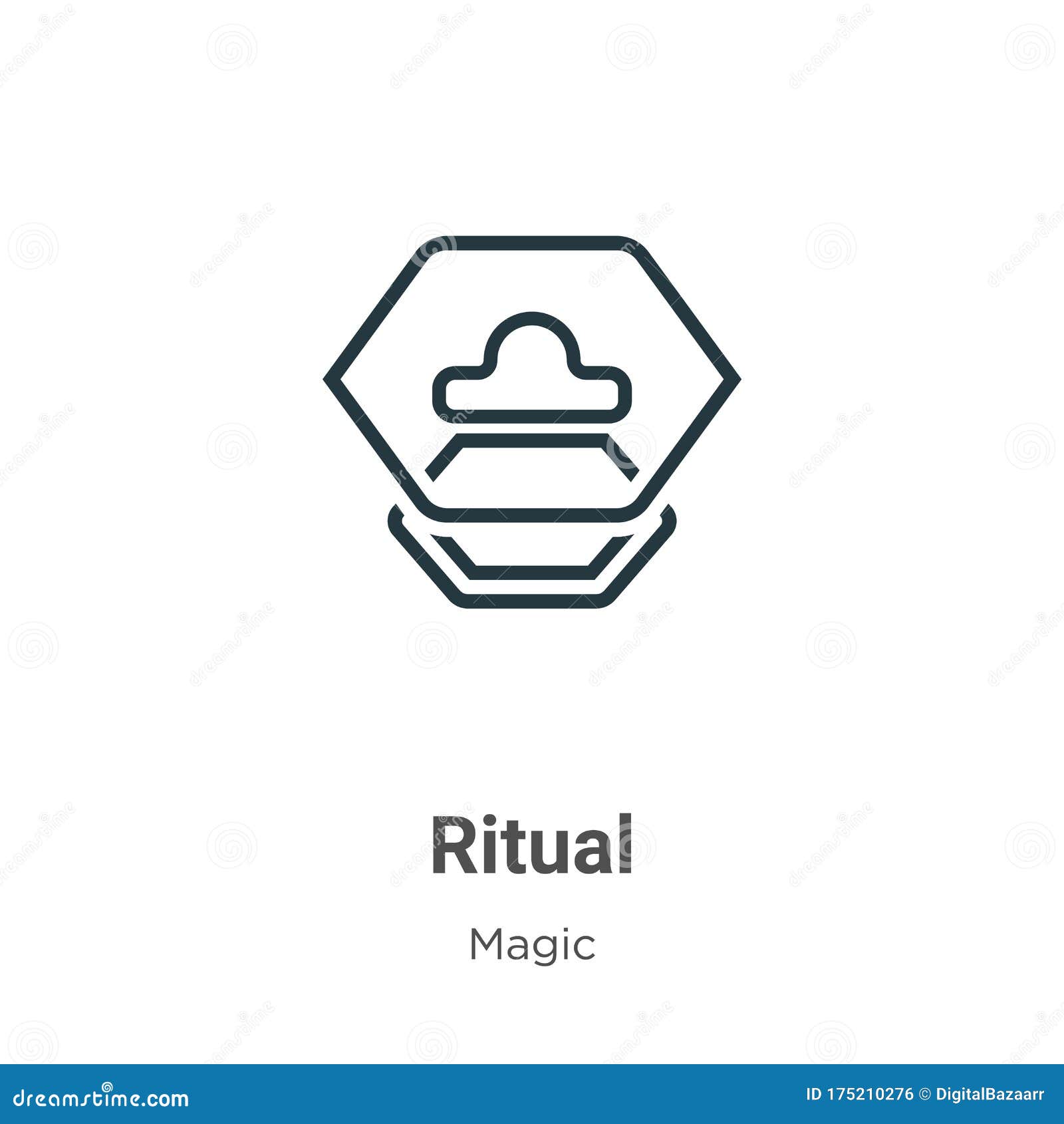 Ritual Outline Vector Icon. Thin Line Black Ritual Icon, Flat Vector ...