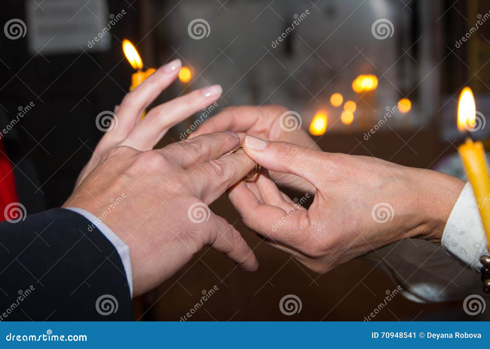Ritual Placement of Wedding Rings. Stock Image - Image of wedding ...