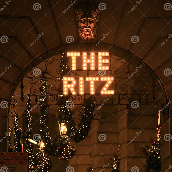 The Ritz hotel sign editorial photography. Image of ritz - 26085647