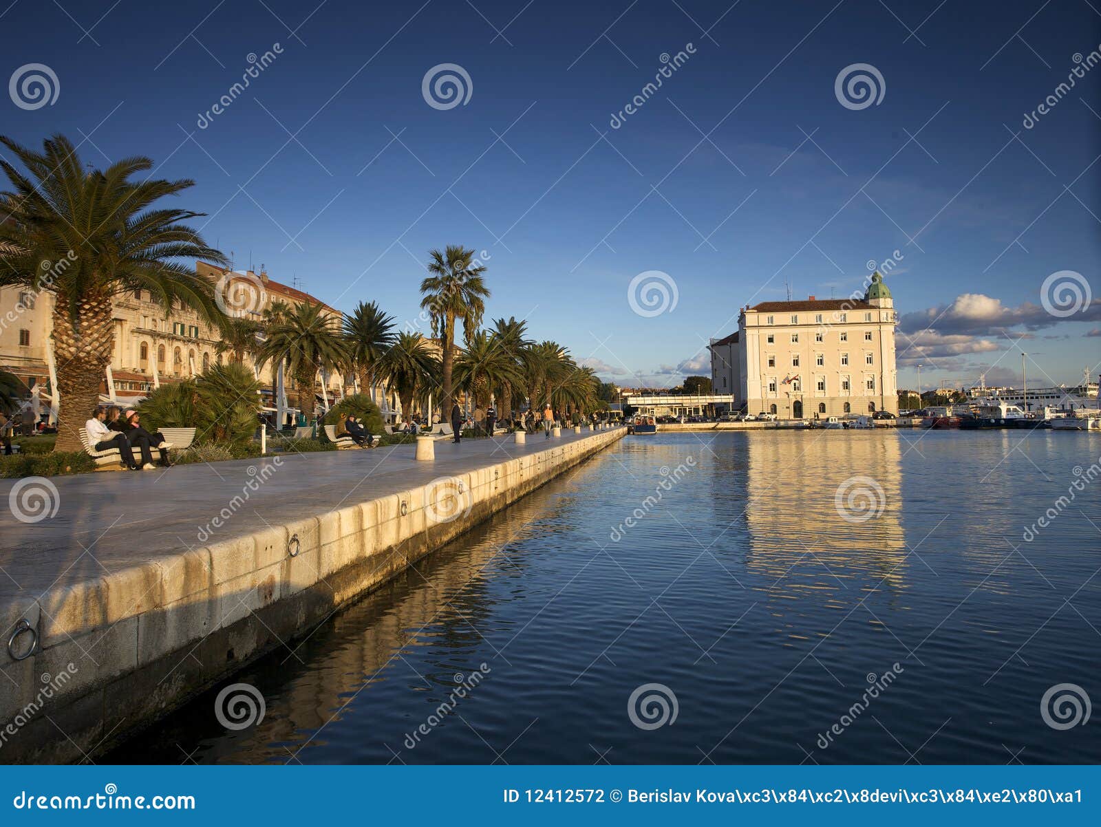 Riva of the city of Split stock photo. Image of night - 12412572