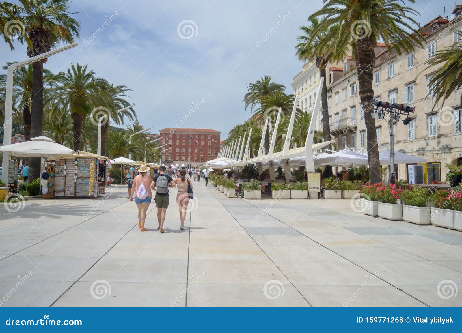 The Riva Promenade in Port of Split, Croatia on June 15, 2019 ...