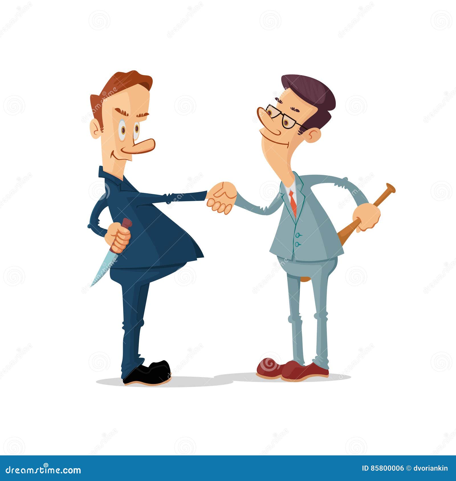 Bad Fraud Handshake. Vector Illustration | CartoonDealer.com #77122352