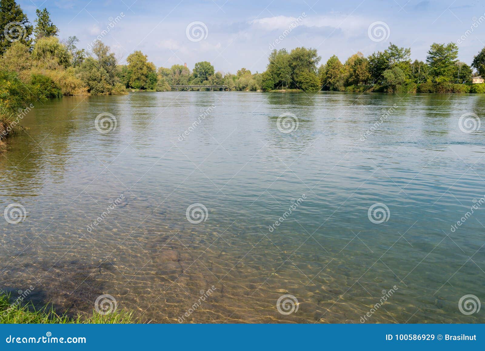 River Adda, Lombardy, Norther Italy Stock Image - Image of mirror ...