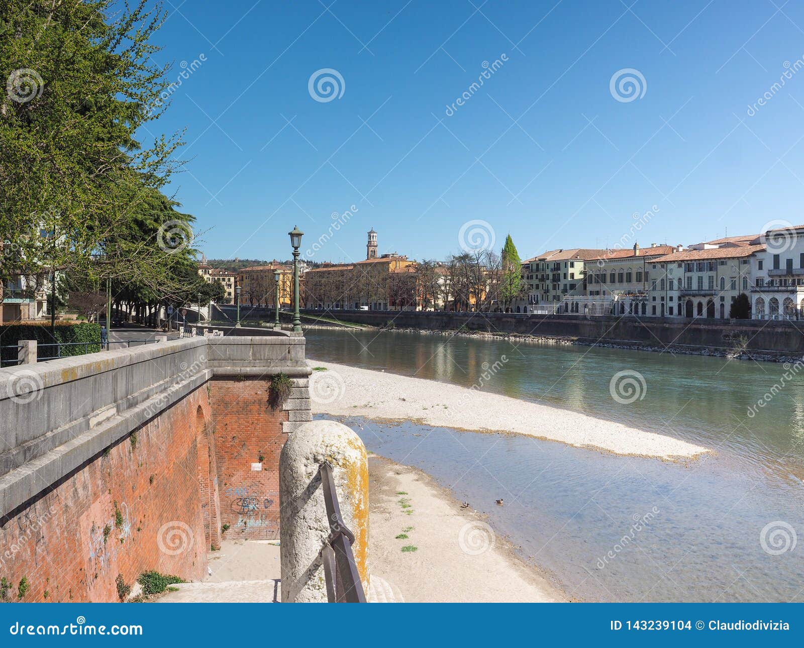 River Adige in Verona stock photo. Image of italy, scene - 143239104