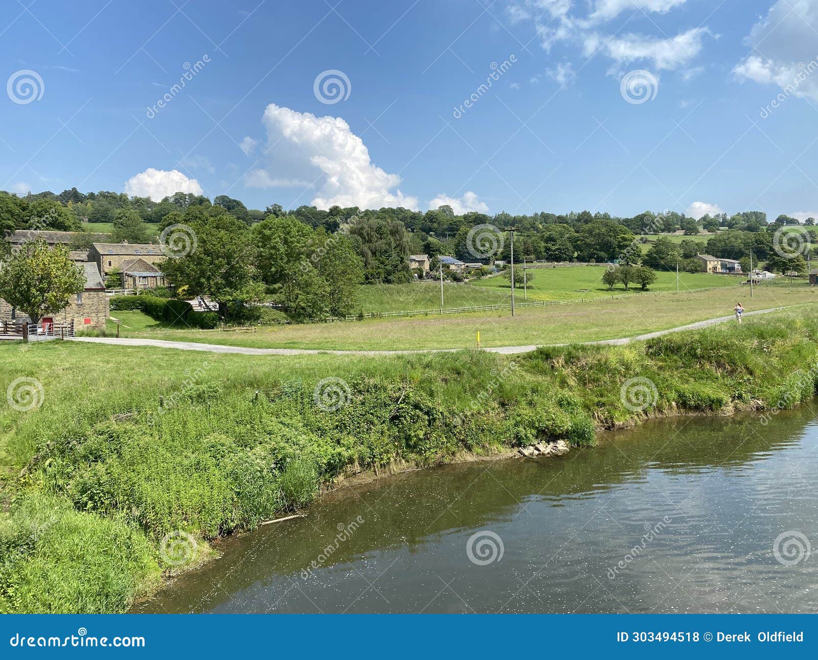 The River Aire in, Kildwick, UK Stock Photo - Image of tree, field ...