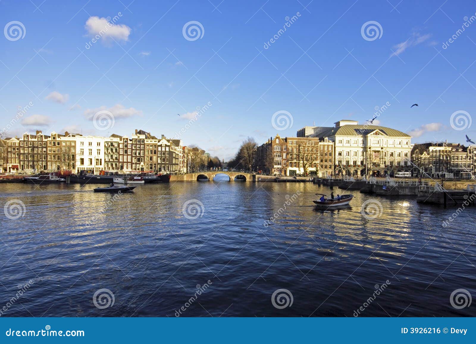 The River Amstel in Amsterdam Netherlands Stock Photo - Image of ...