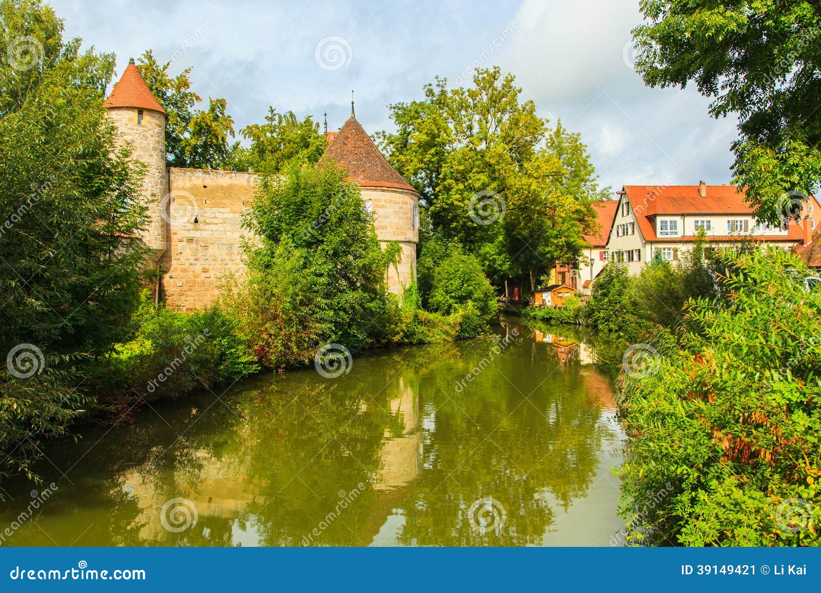 River around old castle stock image. Image of formation - 39149421