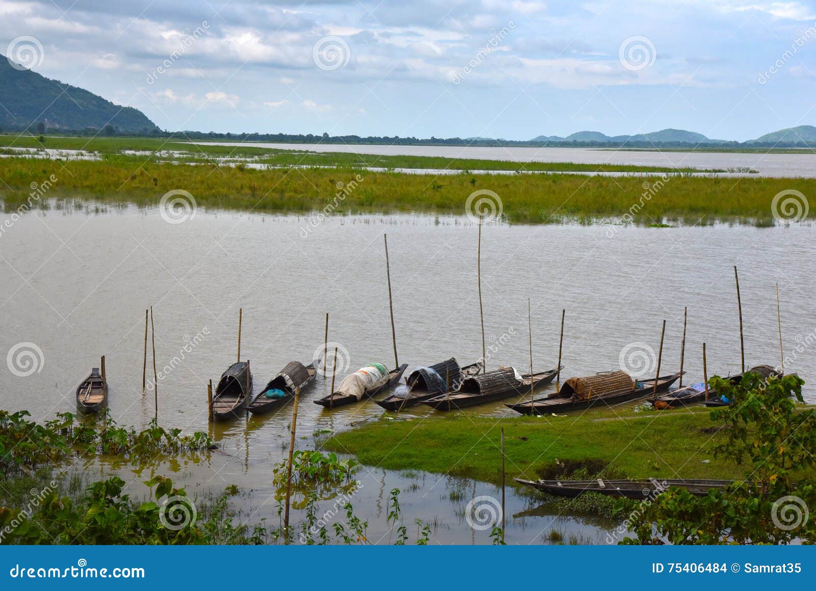 River of Assam stock photo. Image of asia, brahmaputra - 75406484