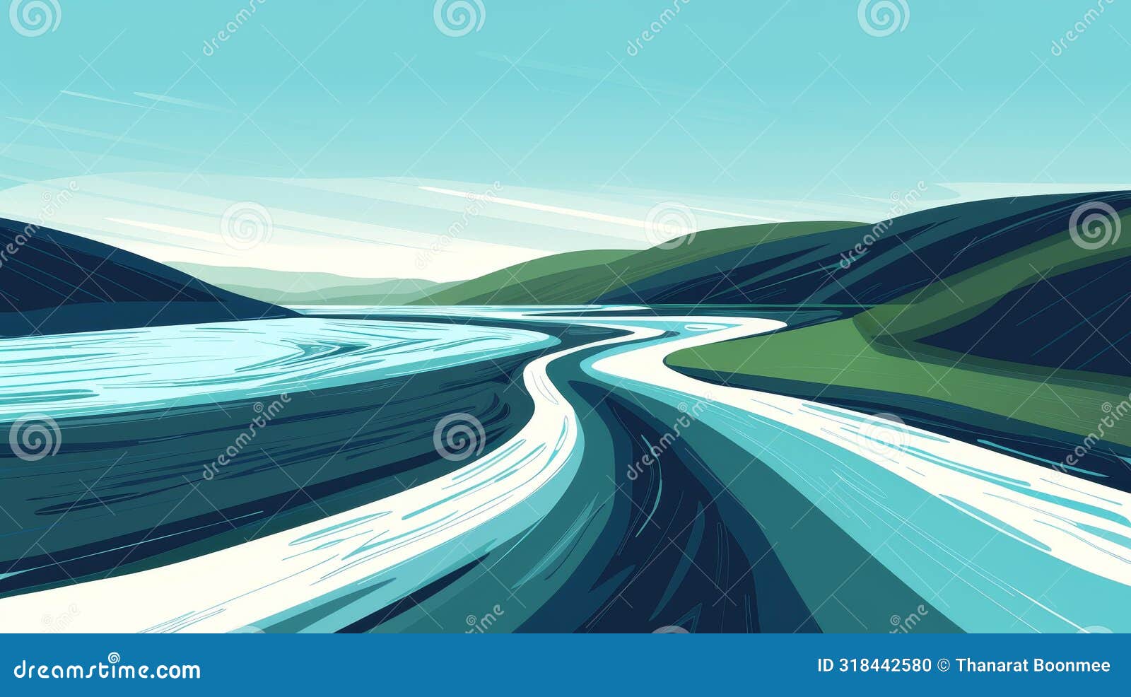 A River with Baffling, Physicsdefying Flow Patterns, Ai Generated Stock ...