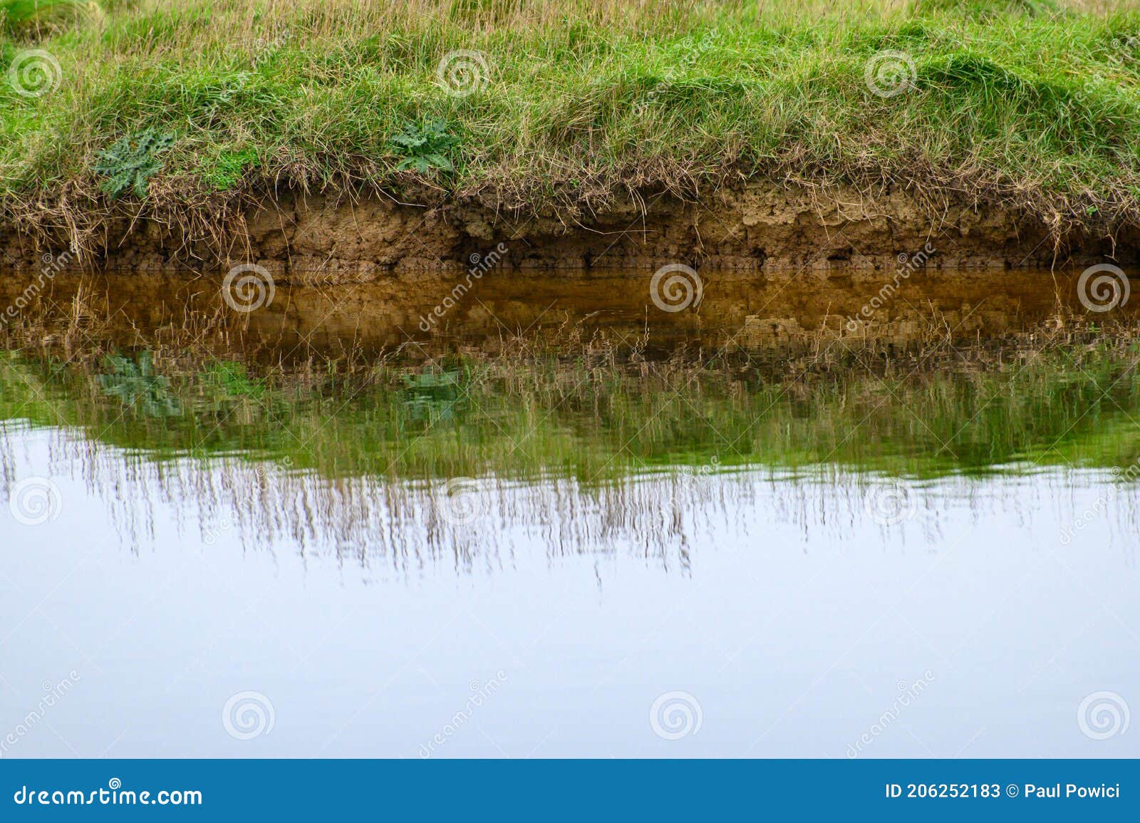River bank and reflections stock image. Image of england - 206252183