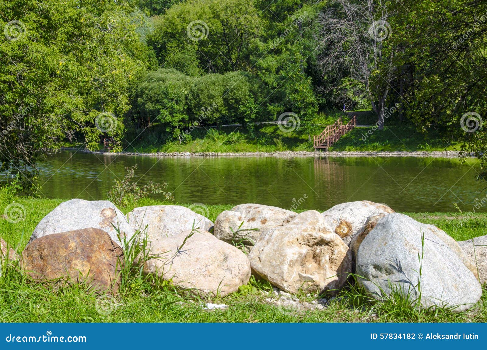 River bank stock photo. Image of woodland, foliage, forest - 57834182