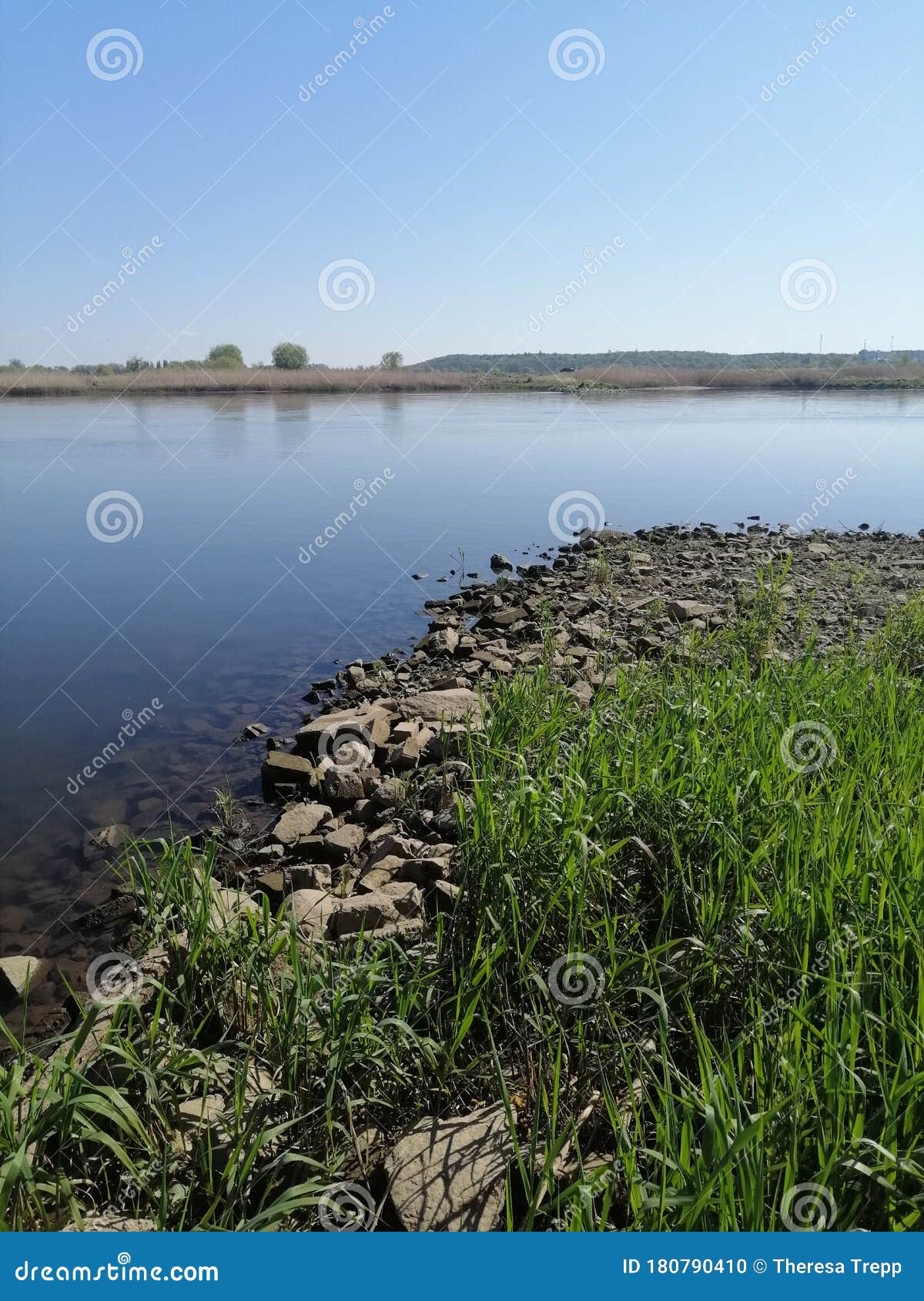 River bank with stones stock photo. Image of marsh, water - 180790410