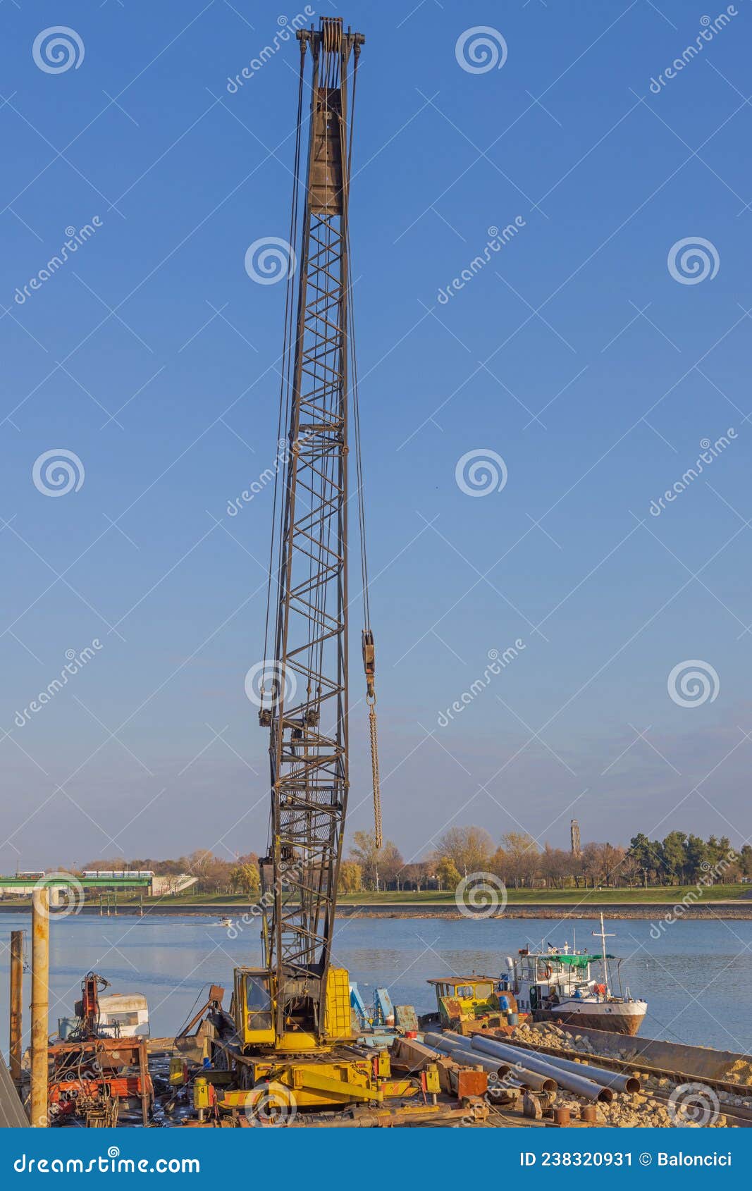River Barge Crane stock image. Image of crane, 2021 - 238320931