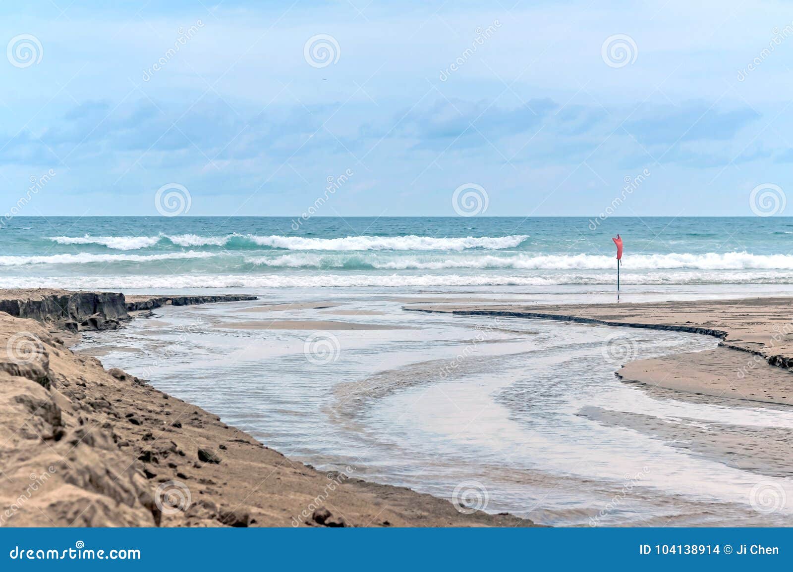 River Flows into Blue Ocean Stock Photo - Image of ocean, water: 104138914