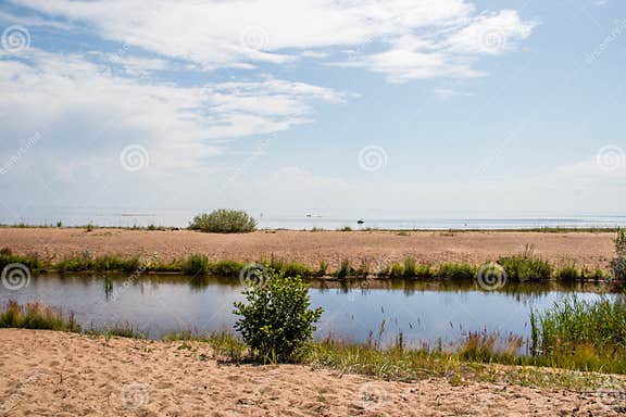 River on the Beach. River among the Sands Stock Photo - Image of ...