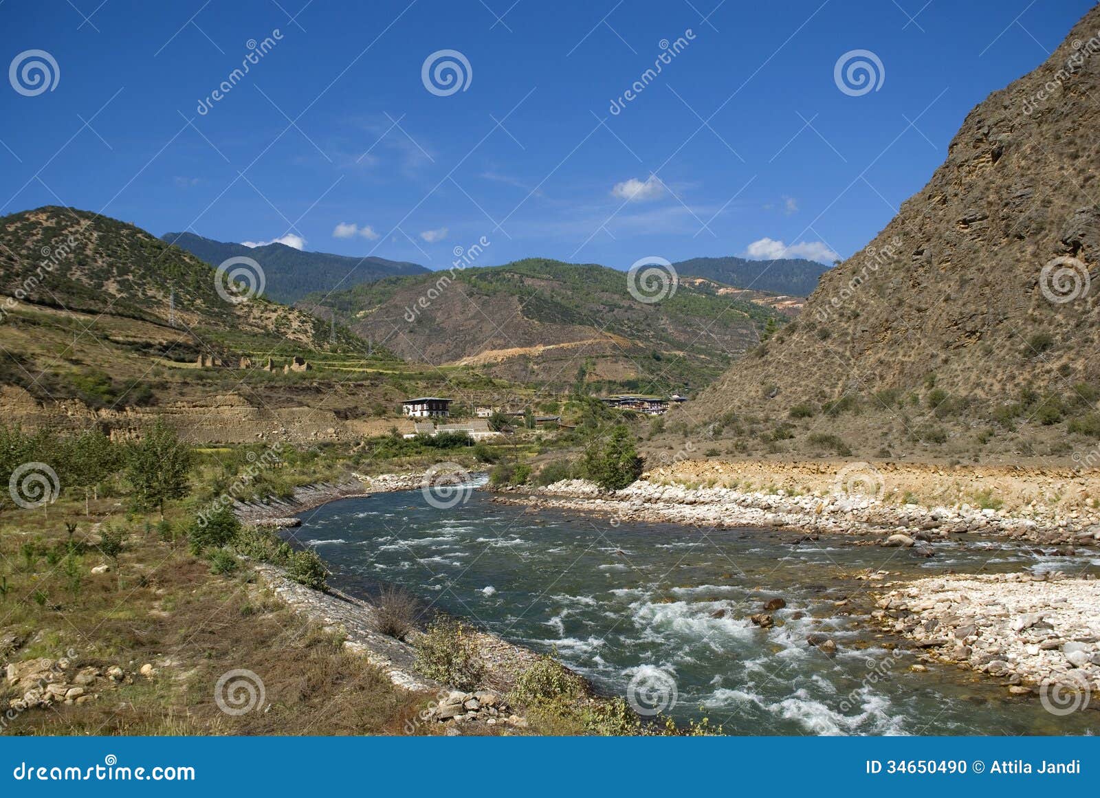 River, Bhutan stock photo. Image of india, climber, fishing - 34650490