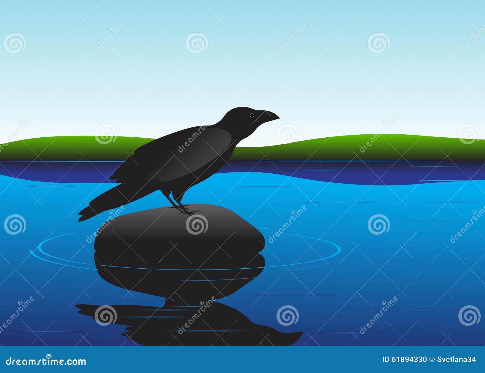 River and bird. stock vector. Illustration of outdoors - 61894330