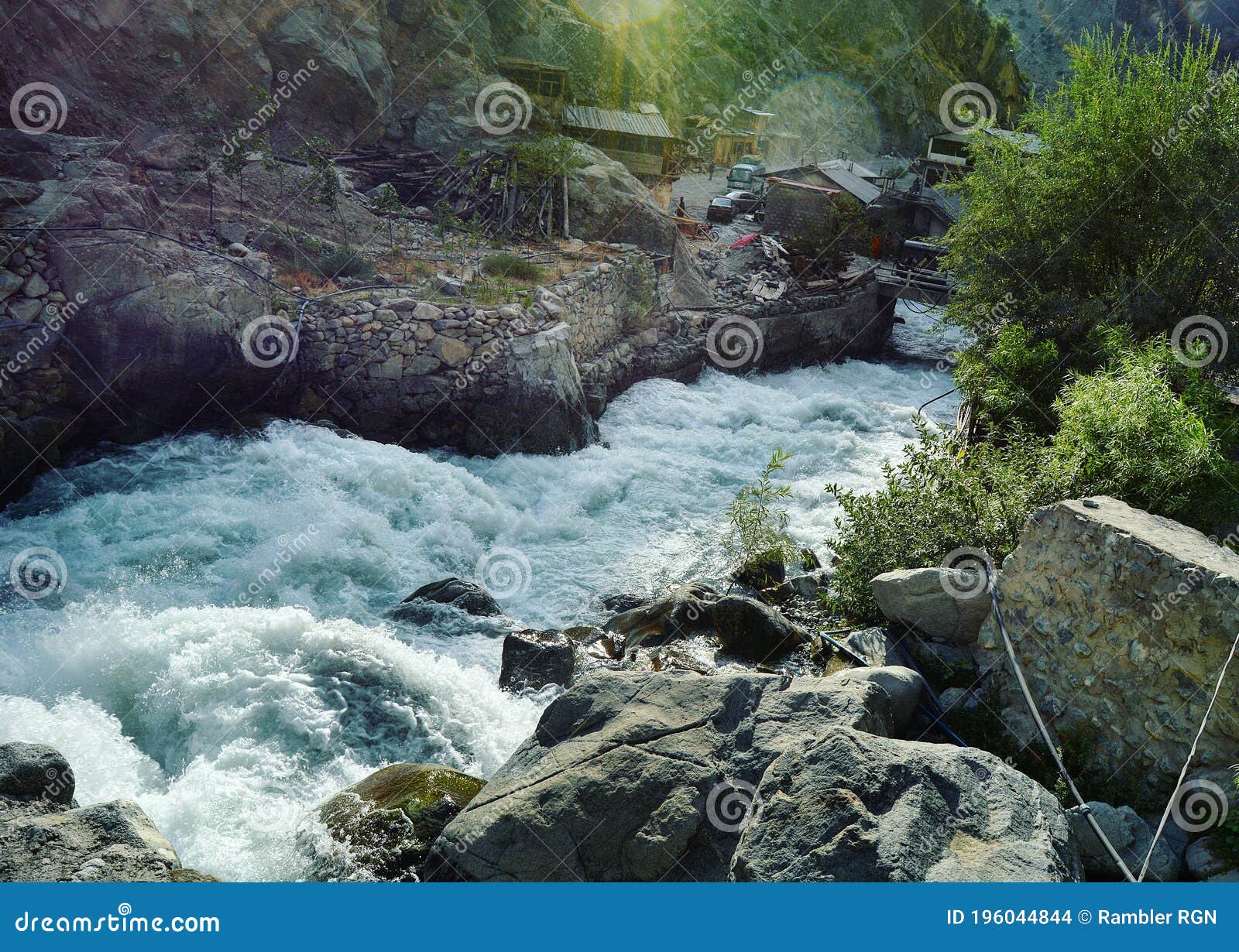 River birth side stock photo. Image of waterfall, mountains - 196044844