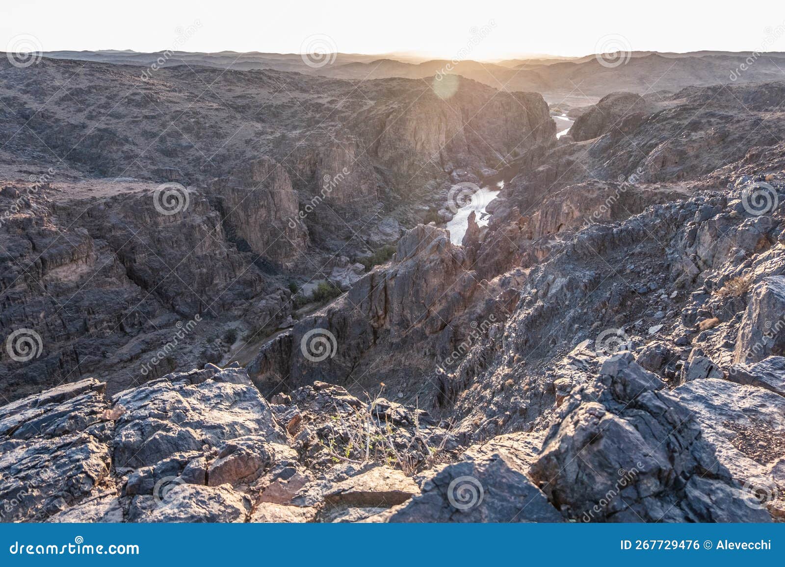 River in the Black Rocky Atlas Mountains in Morocco. Stock Photo ...