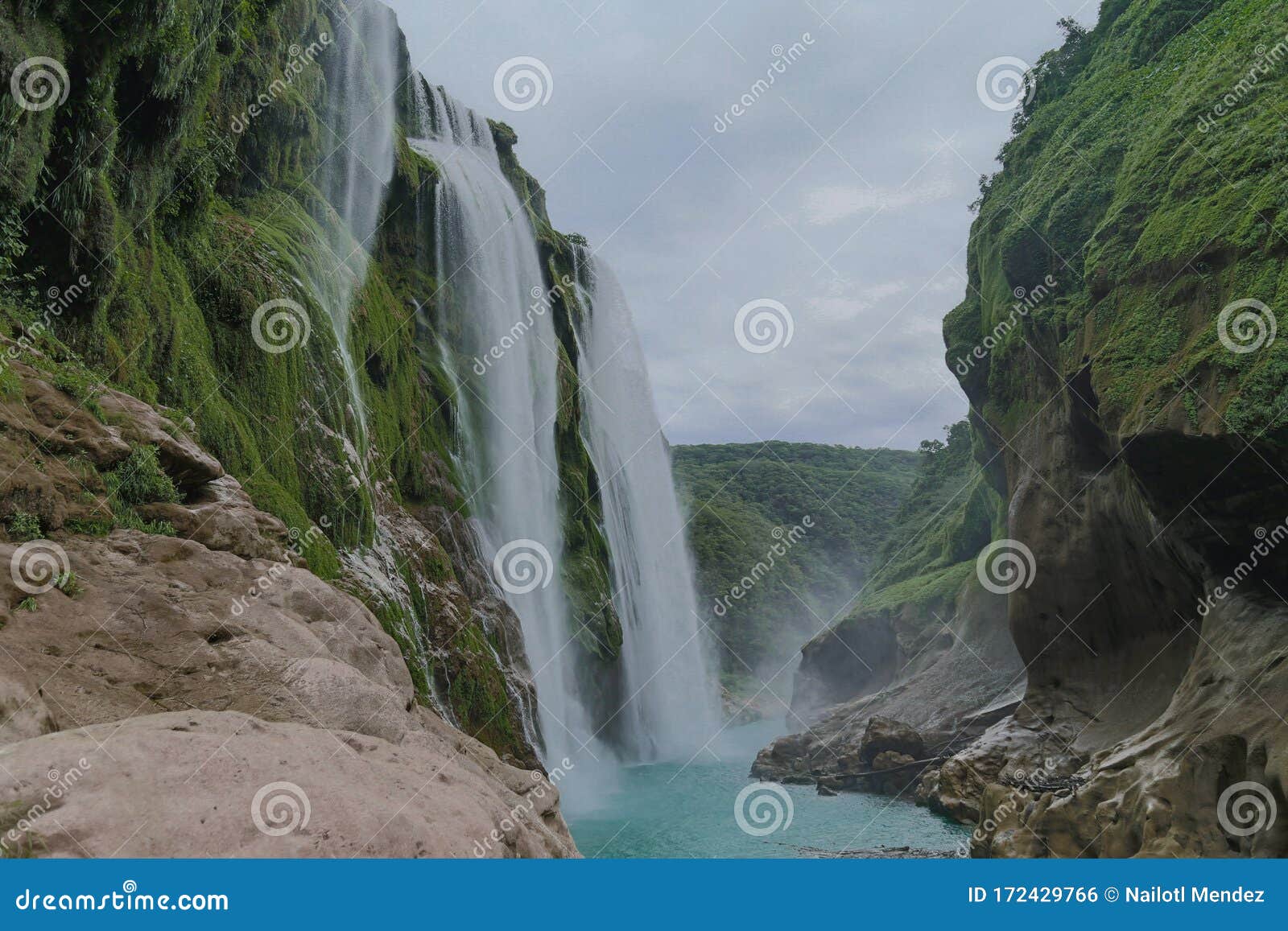 Tamul Waterfall On Tampaon River, Huasteca Potosina, Mexico Royalty ...