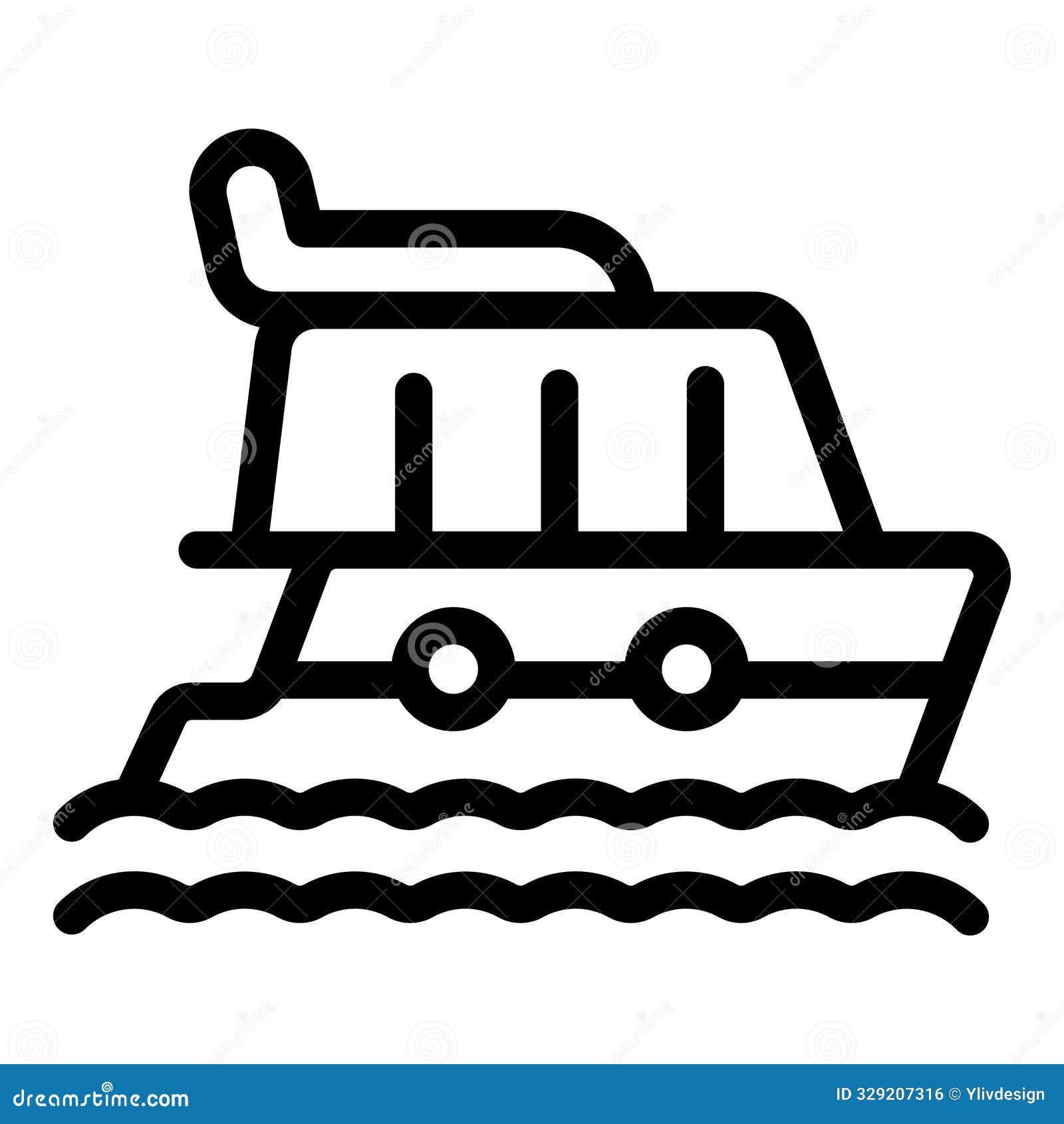 A Boat Or Floating Structure Constructed With Timber Pieces Vector ...