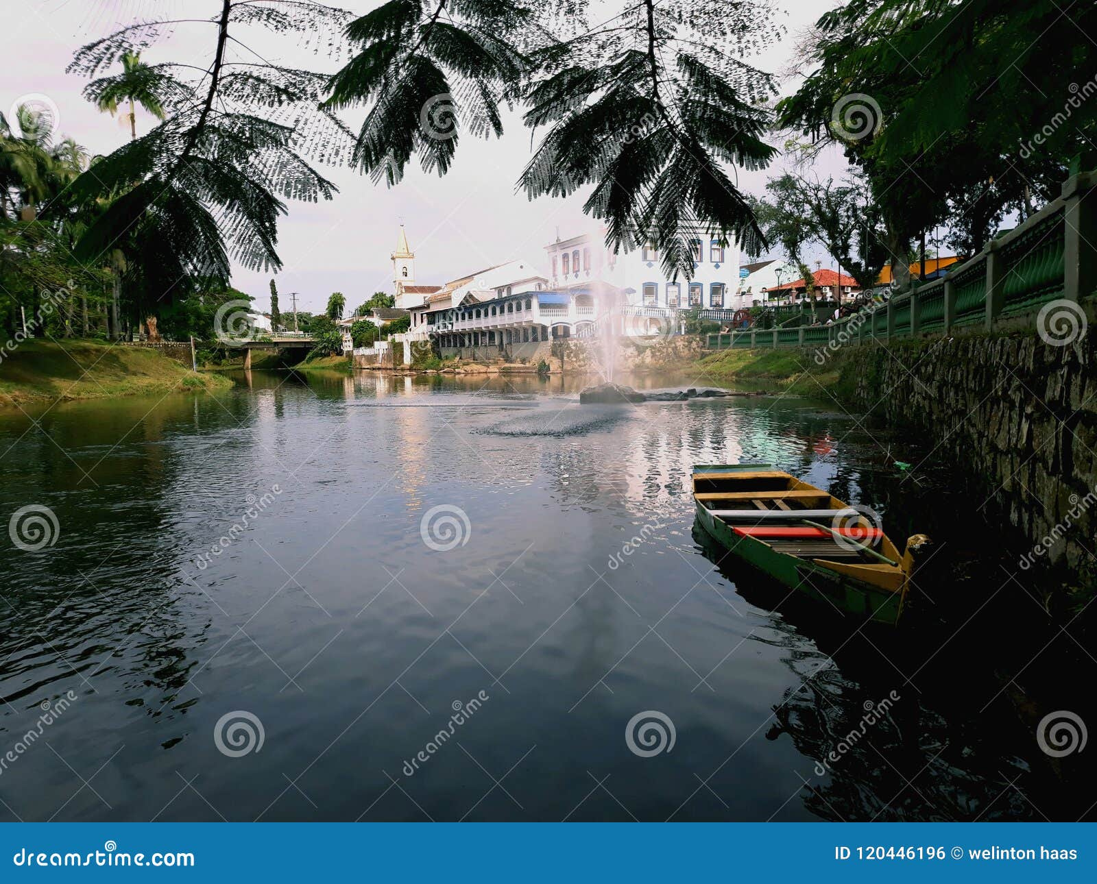 River boat landscape editorial photo. Image of green - 120446196